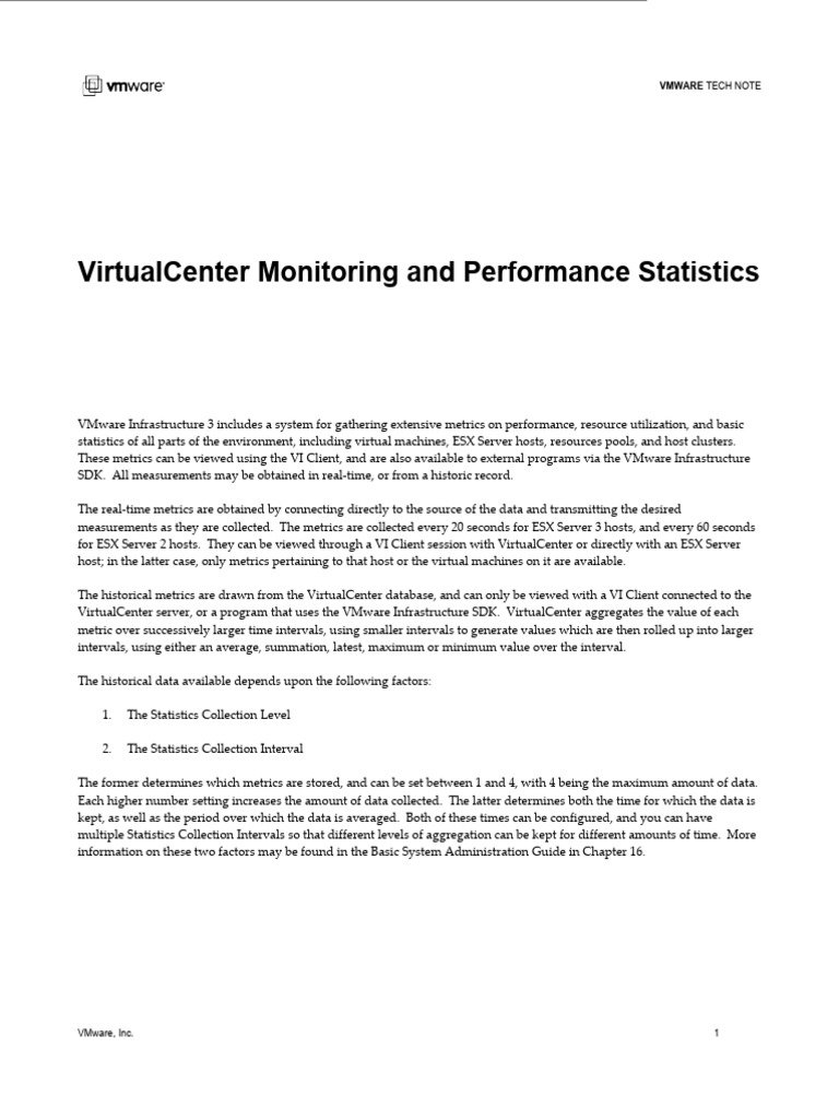 Vi3 Monitoring Statistics Note | PDF | Virtual Machine | Computing