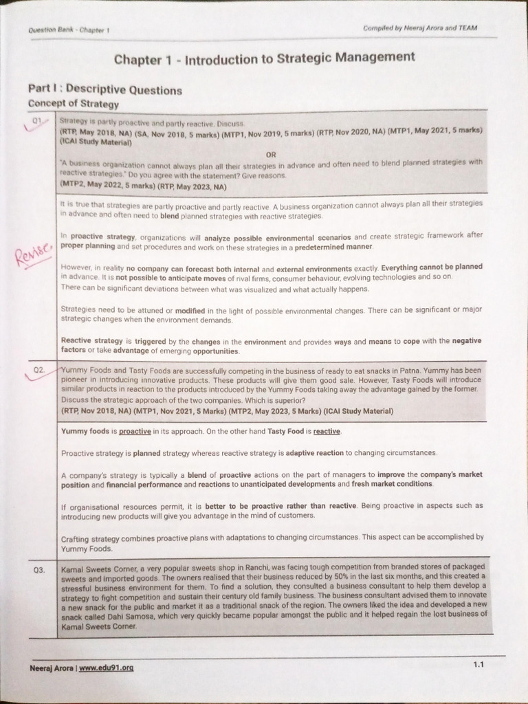 SM Question Bank CH 1 | PDF