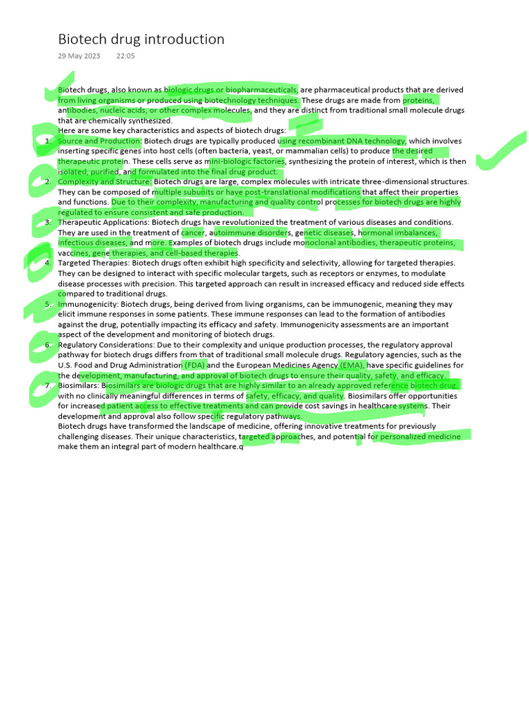 Biotech Drug Introduction | PDF | Biopharmaceutical | Biotechnology