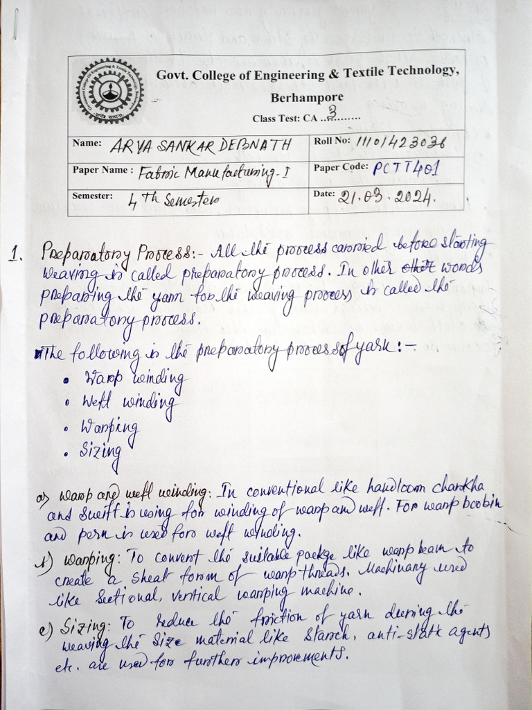 Arya Sankar Debnath (CA3 - FABRIC) | PDF