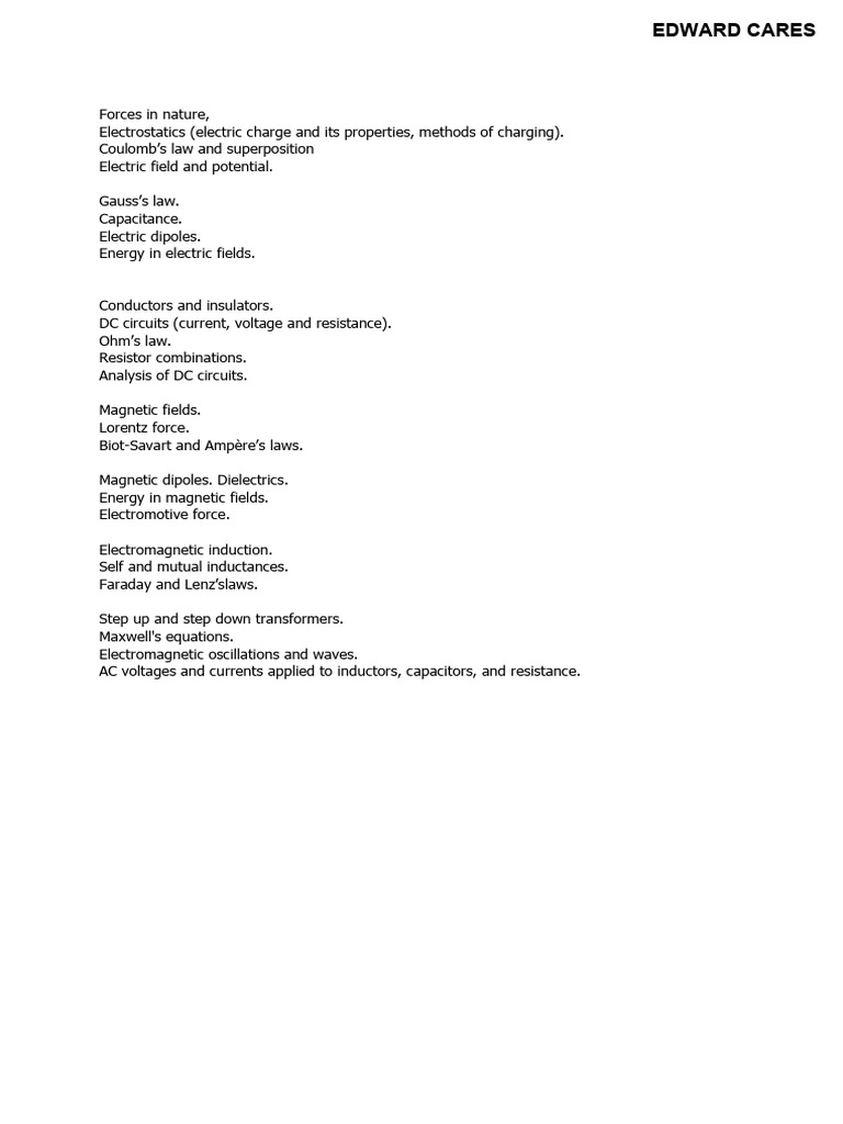 PHY102 Lecture Note So Far | PDF | Capacitor | Capacitance
