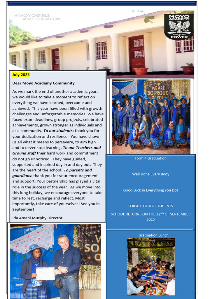 Newsletter Moyo Academy-July 2025 | PDF