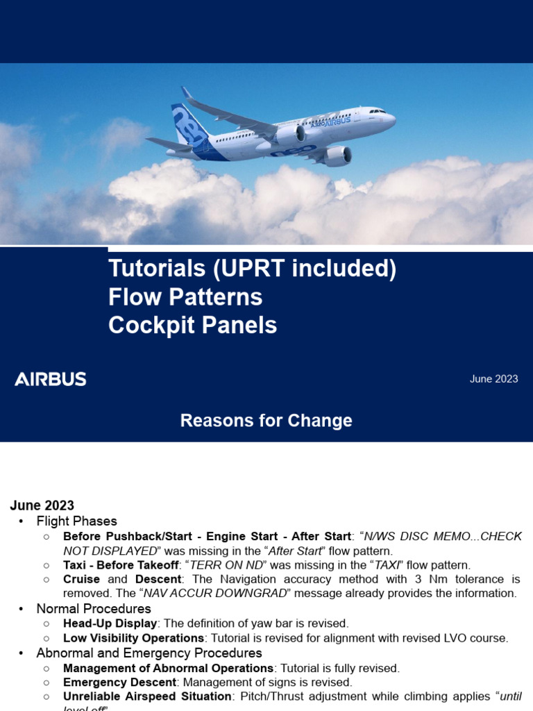 A320 - Tutorials - JUN2023 V2 | PDF | Cockpit | Flight