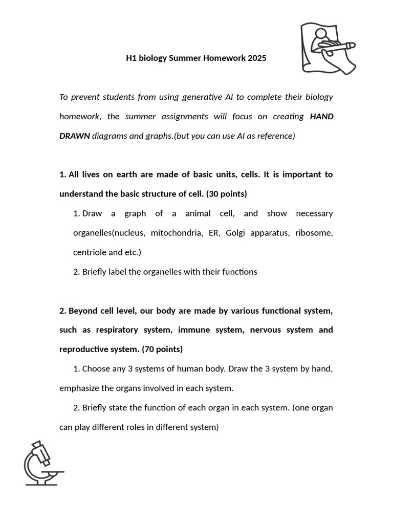 Summer Homework 2025 | PDF