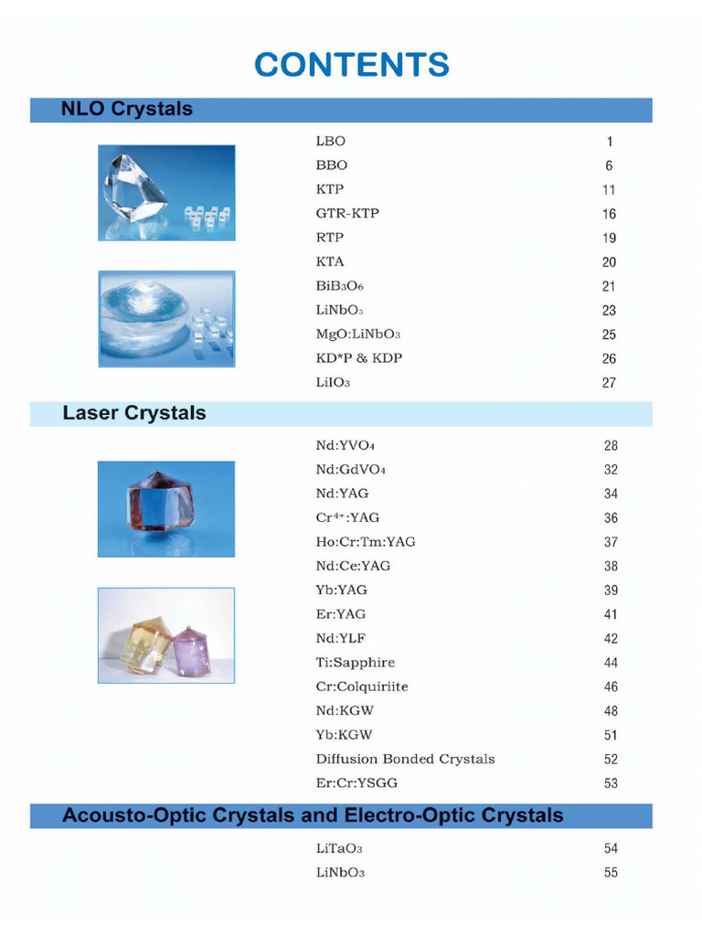 Lithium Triborate (LBO) Nonlinear Optical Crystal | PDF | Laser ...