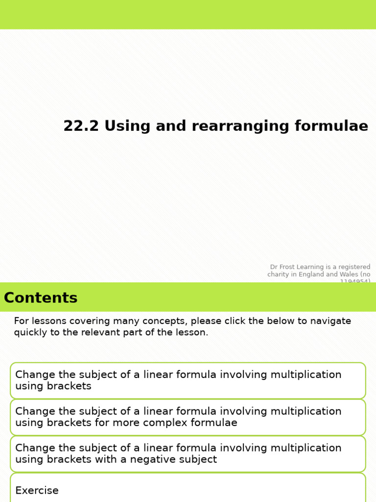 Rearranging Linear Formulae Guide | PDF | Fahrenheit | Temperature