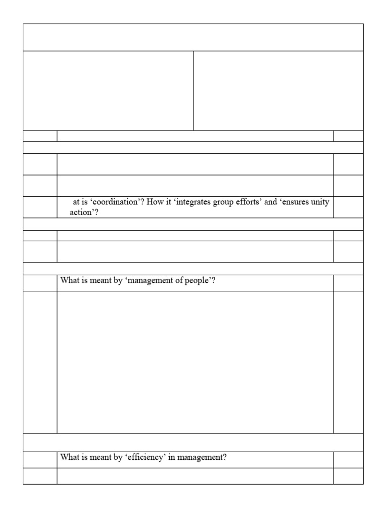 Management Concepts and Importance Worksheet | PDF | Economies | Business