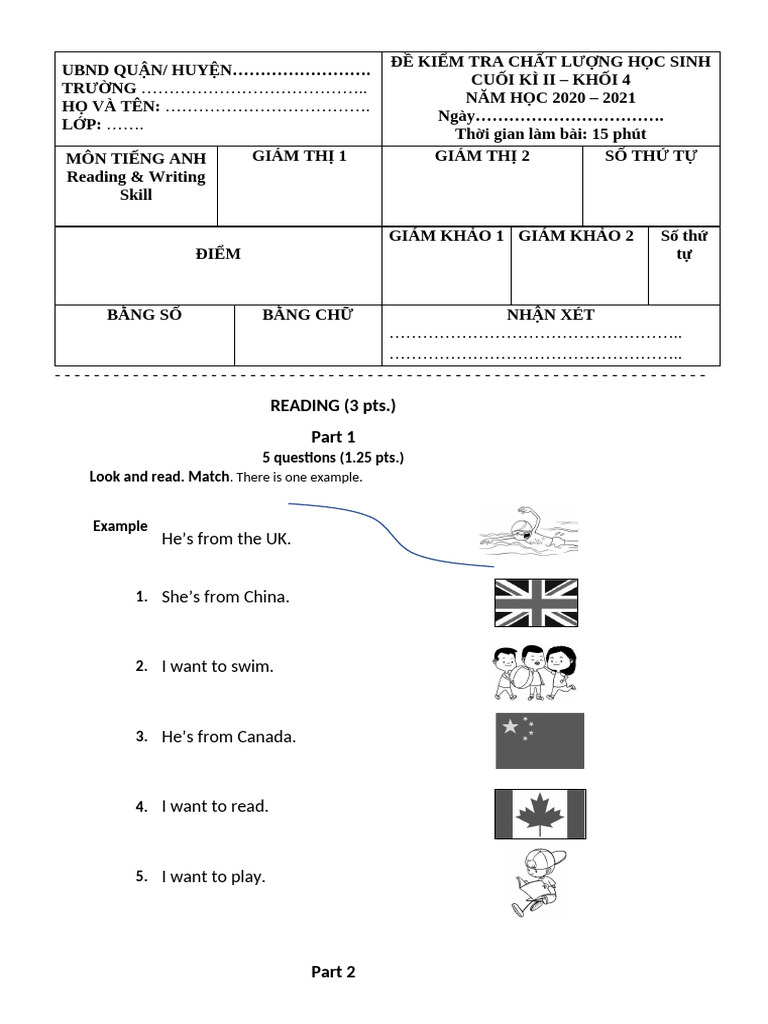 Reading and Writing G4 - TEST 1 | PDF | Chess | Chess Theory