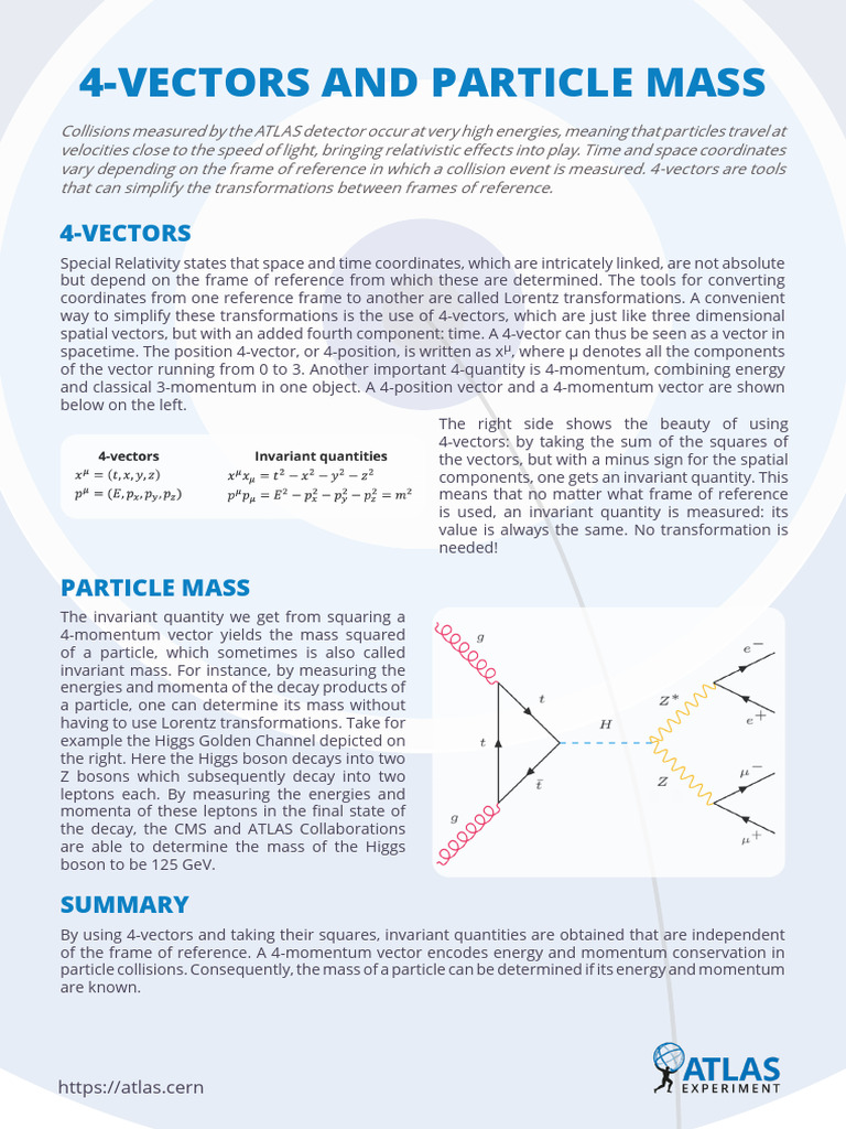 4-Vectors and Particle Mass Explained | PDF | Spacetime | Momentum