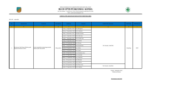 Lampiran XIII - Jadwal Keg | PDF