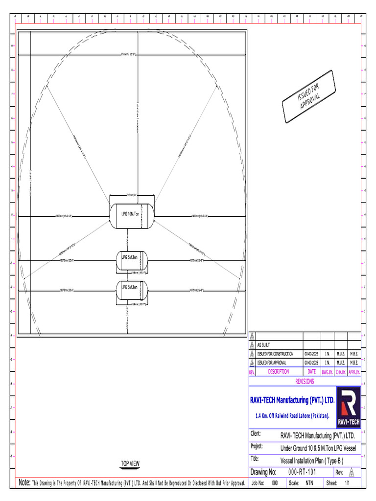 Under Ground 10 & 5 M.ton LPG Installation Vessel Plan (Type-B) | PDF