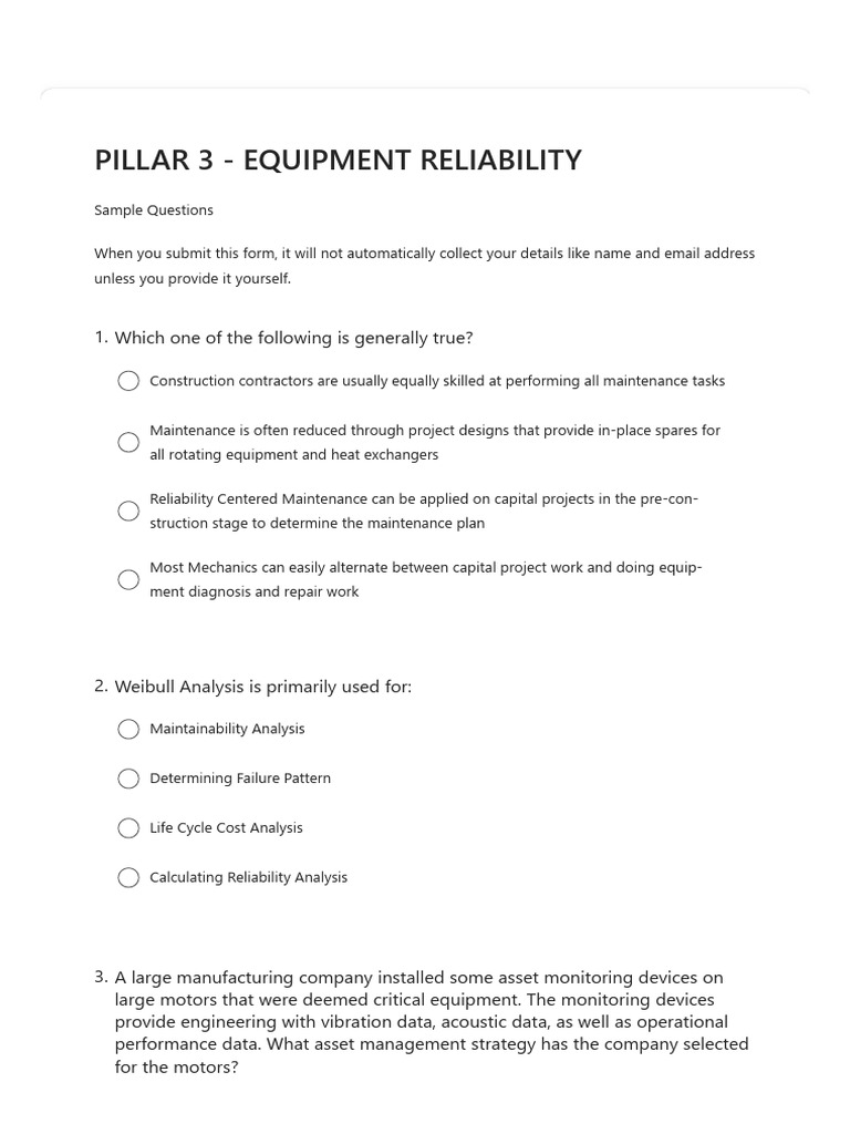 Equipment Reliability Strategies Overview | PDF | Reliability ...