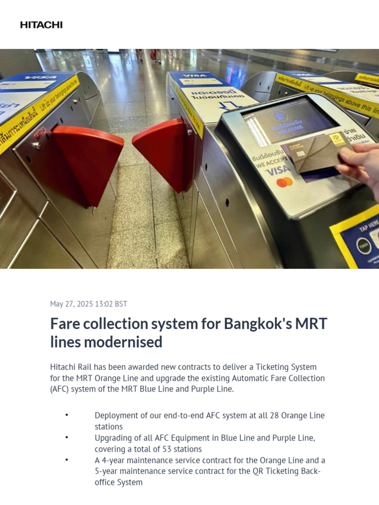 Bangkok MRT Fare Collection Upgrade | PDF | Rail Transport | Transport