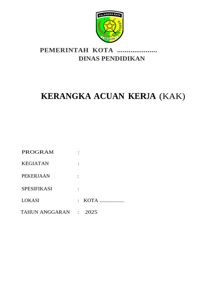 KAK Pengawasan Konstruksi Dinas Pendidikan 2025 | PDF