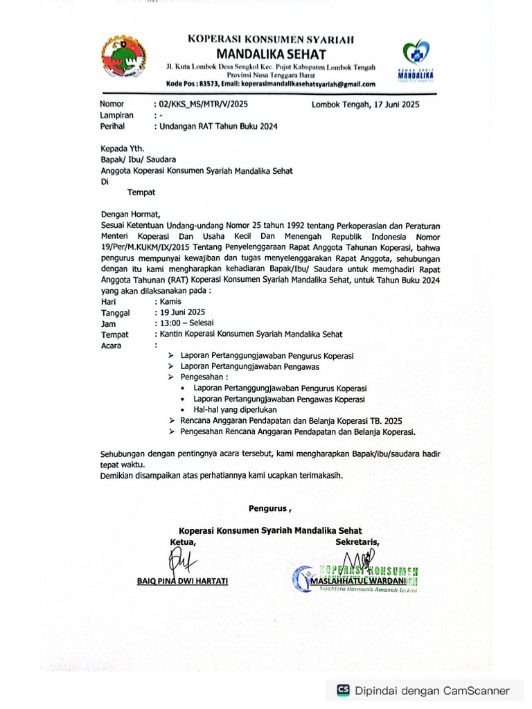 Undangan RAT 2024 | PDF