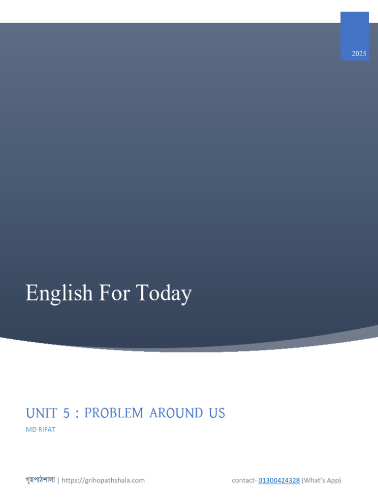 Unit - 5 Vocab SSC English For Today | PDF
