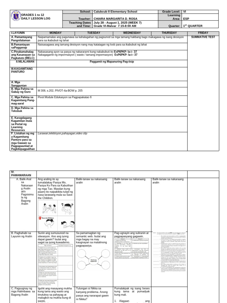 DLL Esp-6 Q1 W6 | PDF
