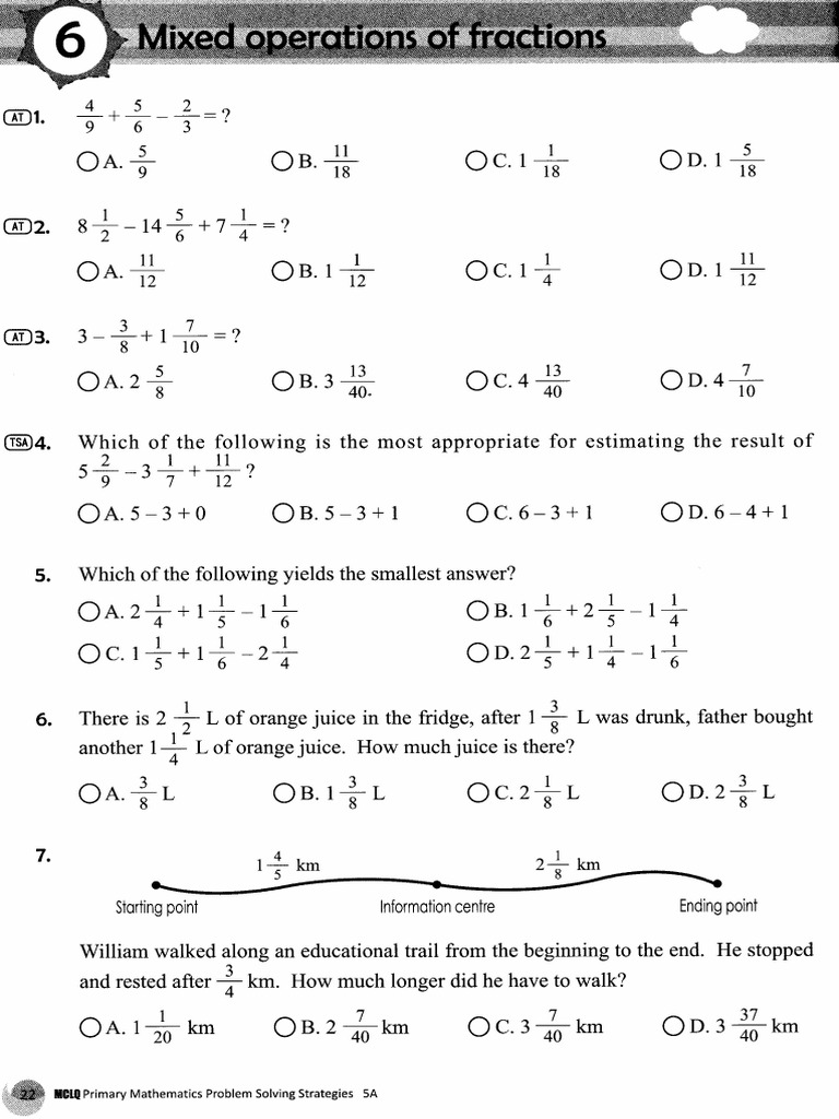06 Mixed Operations of Fractions | PDF