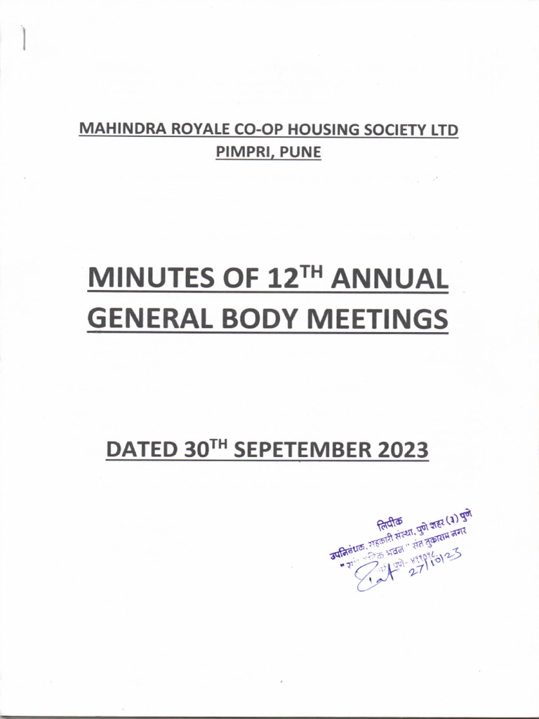 12th Agm Mom | PDF