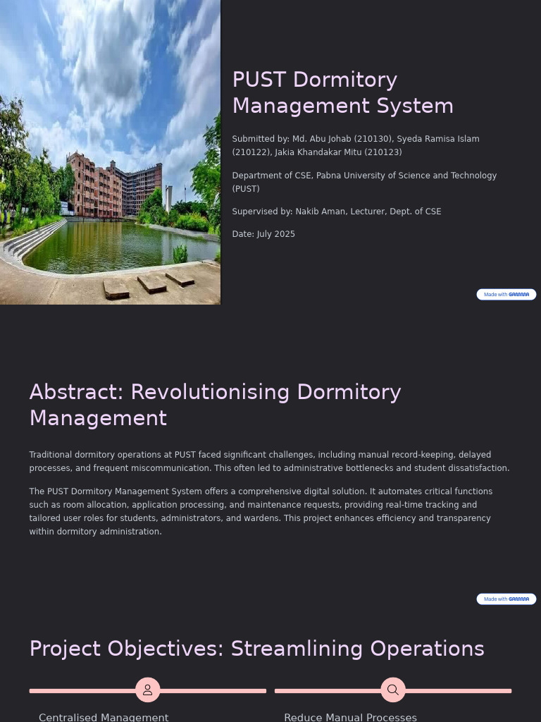 PUST Dormitory Management System | PDF | Computer Science | Systems Engineering