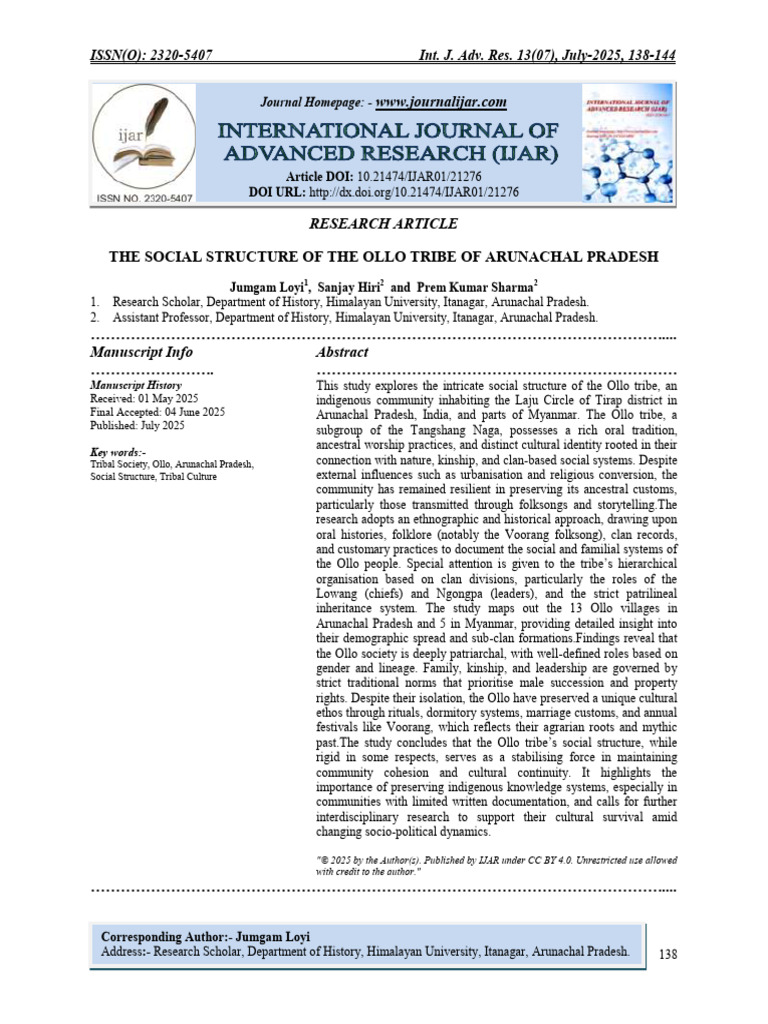 Social Structure of the Ollo Tribe | PDF | Marriage | Traditions