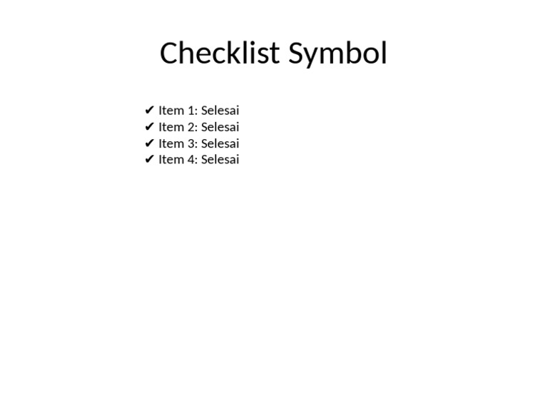 Checklist Symbol | PDF