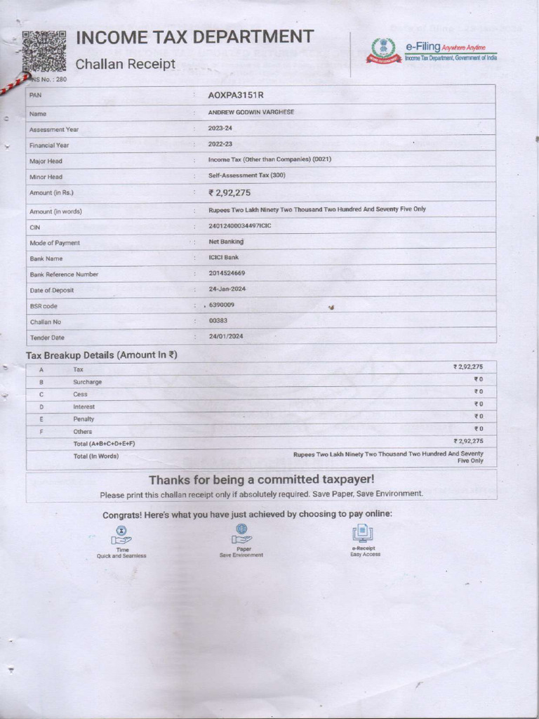 Dr. V. ANDREW GODWIN (ITR 2023-2024) (WITH 3 CD) | PDF