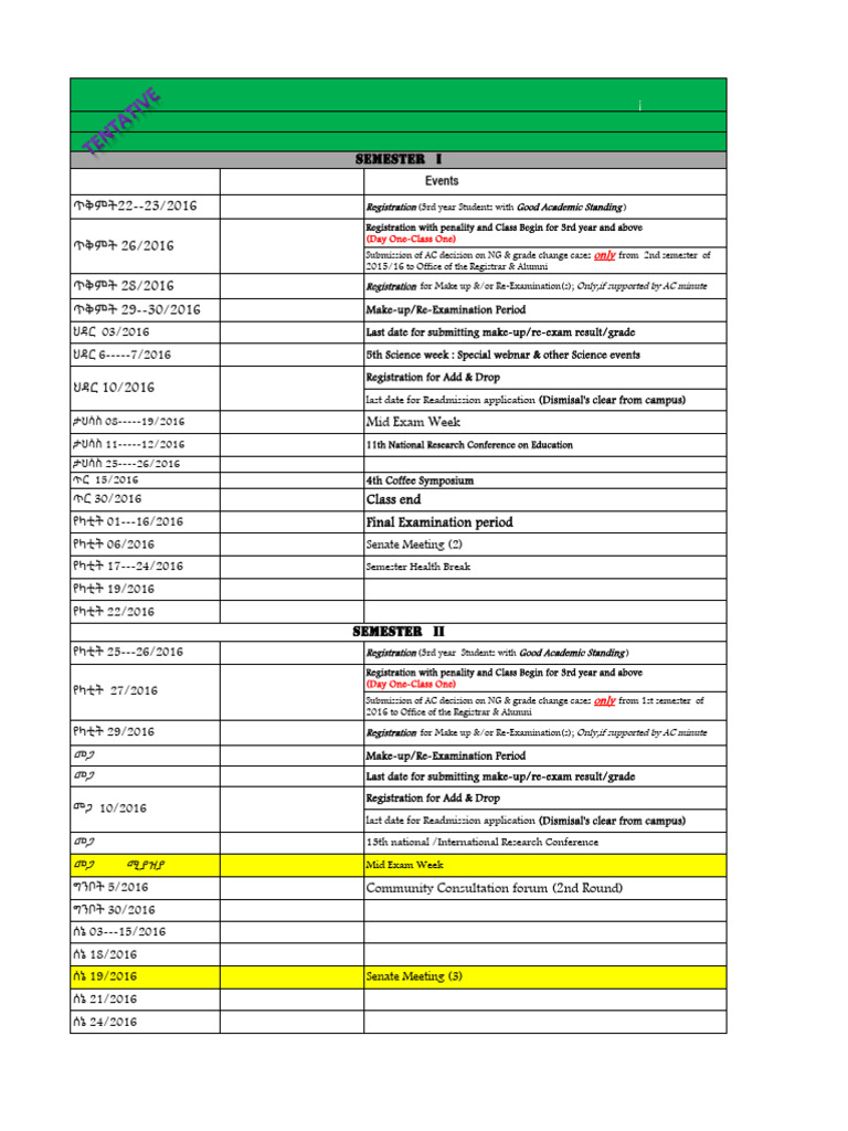 3RD Year Regular Calendar | PDF | Academic Term | Educational Stages