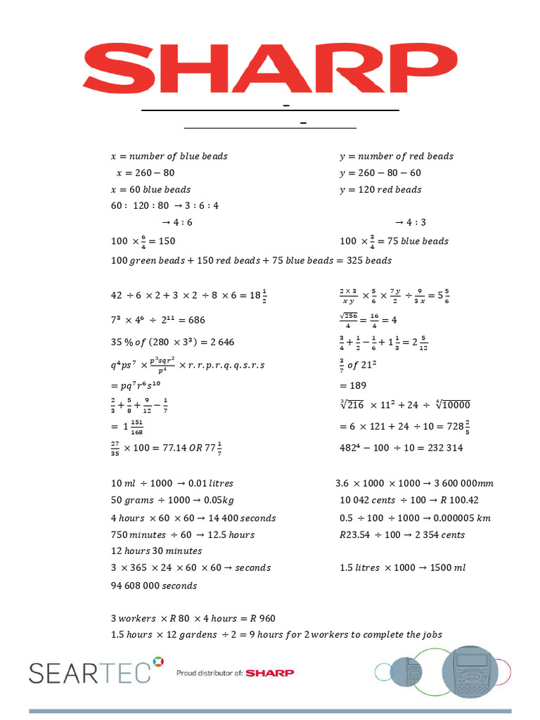Worksheet 1 Memorandum General Calculations Grade 11 Maths Lit | PDF ...