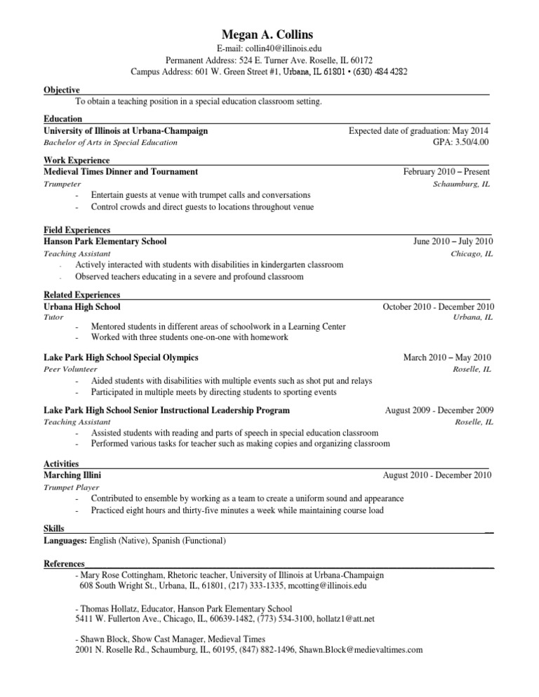 Special Education Teaching Resume | PDF