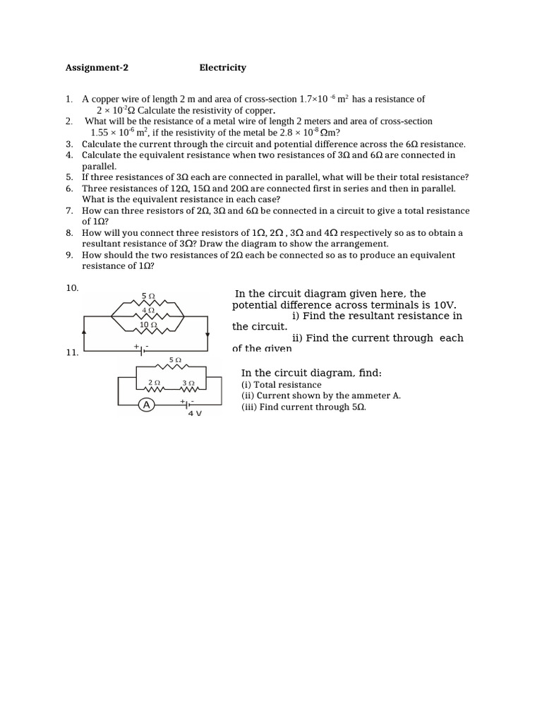 AssignmentElectricity | PDF