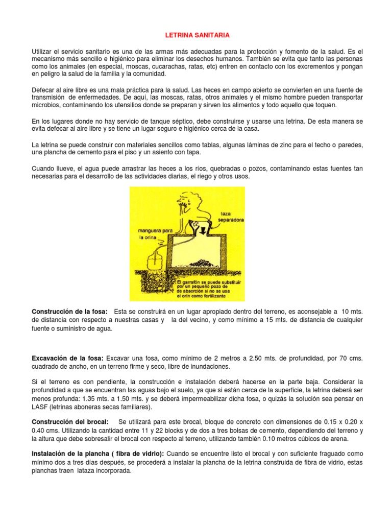 Guía sobre Letrinas Sanitarias | PDF | Letrina | La contaminación del agua