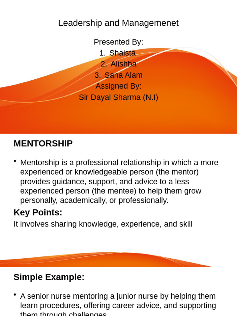 Leadership and Managemenet | PDF | Mentorship | Nursing
