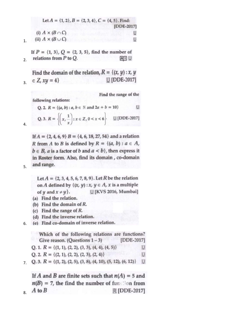 Relation Functions | PDF