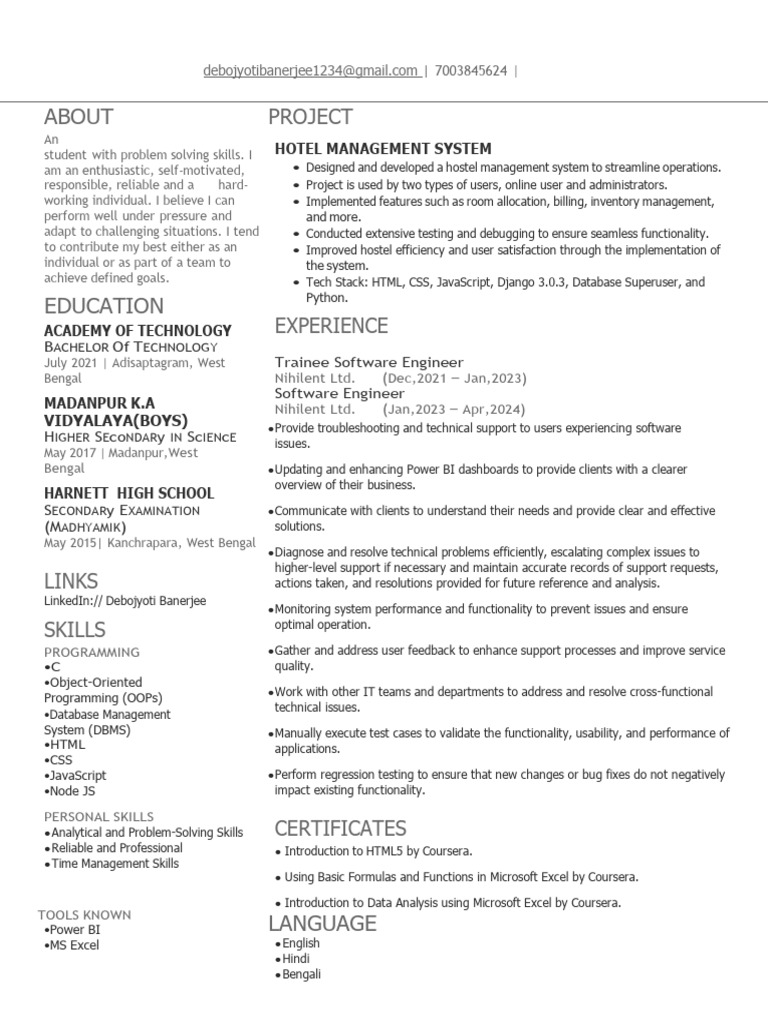 Debojyoti Updated Resume New | PDF | Databases | Microsoft Excel
