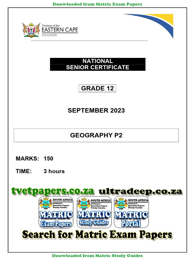 GEOGRAPHY P2 GR12 QP SEPT2023 - English - 202507281145 - 55148 | PDF | Balance Of Trade | Economies