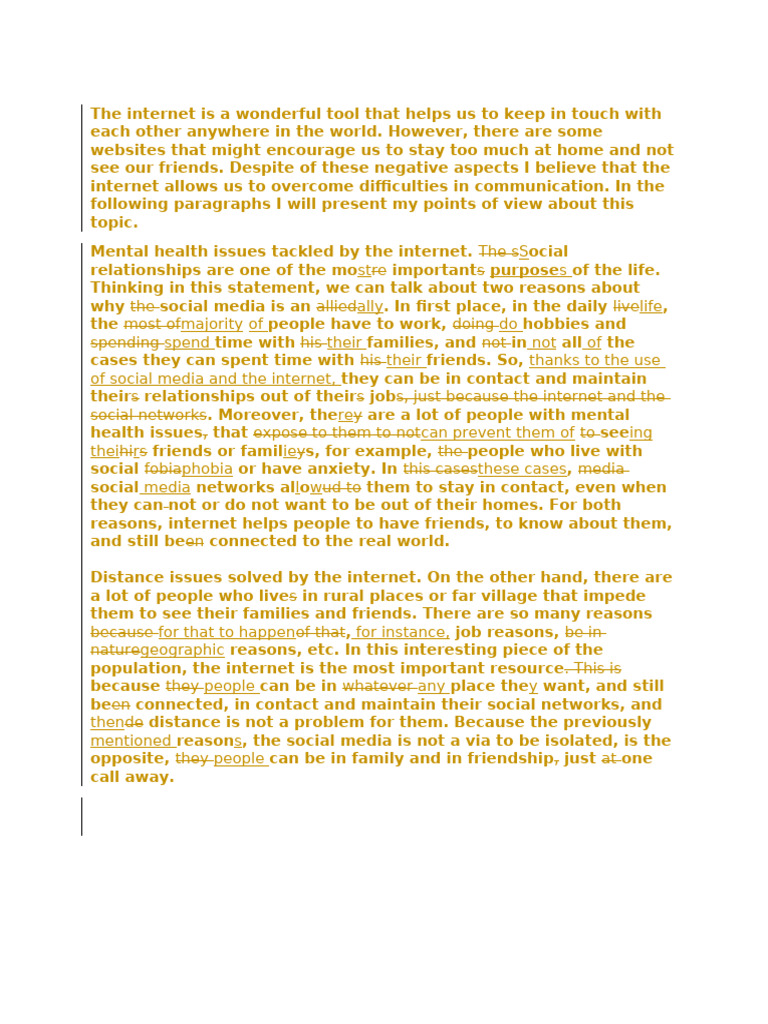 Writing Task 2 Body Paragraph CORRECTED | PDF | Word | Internet
