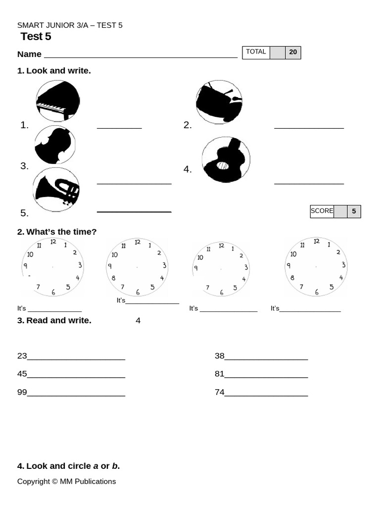 Smart Junior 3 Test 5 | PDF