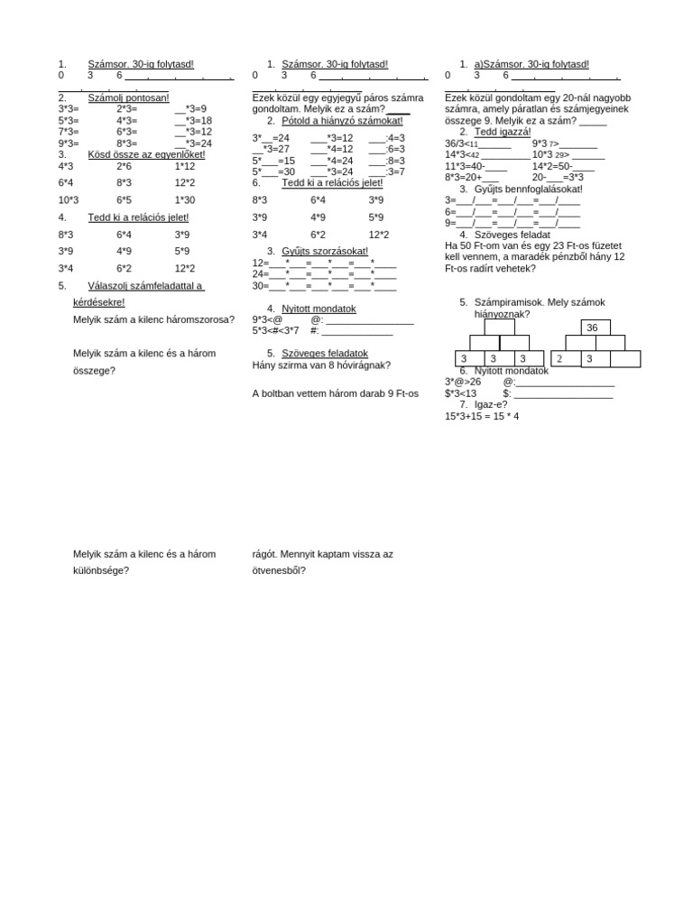 Mat 3 Szorzo Gyak Diff 2o | PDF