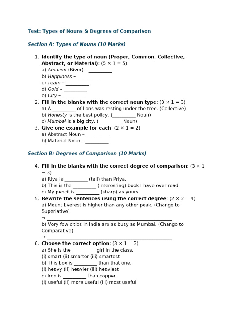Nouns&Comparison | PDF