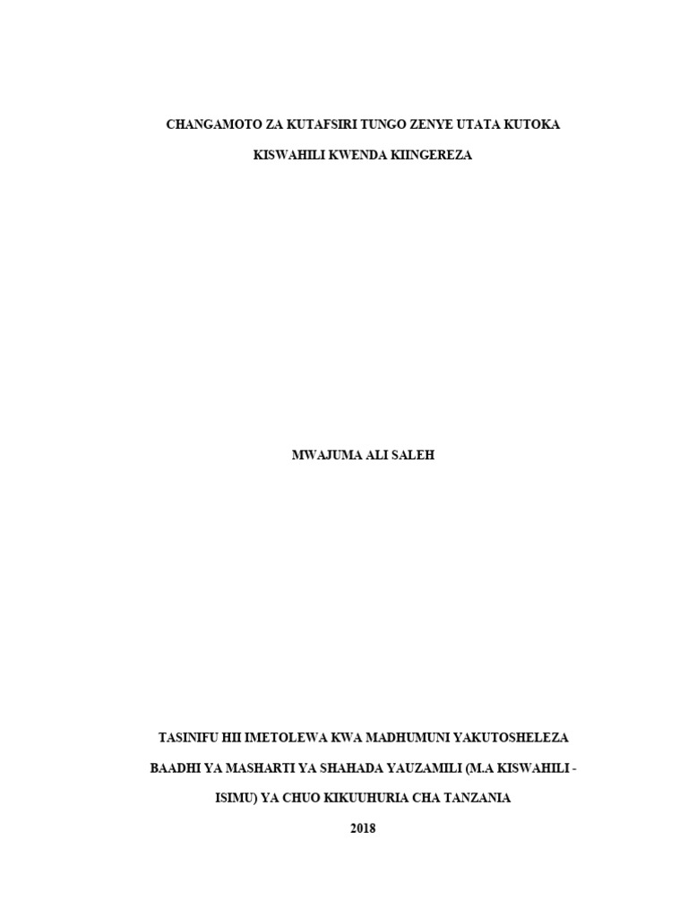 Final Dissertation (Mwajuma) | PDF
