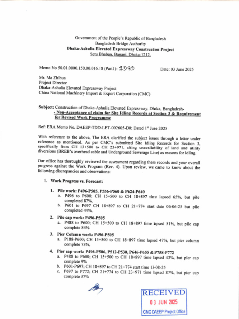 BBA-1989-Non-Acceptance of Claim For Site Idling Records at Section 3 ...