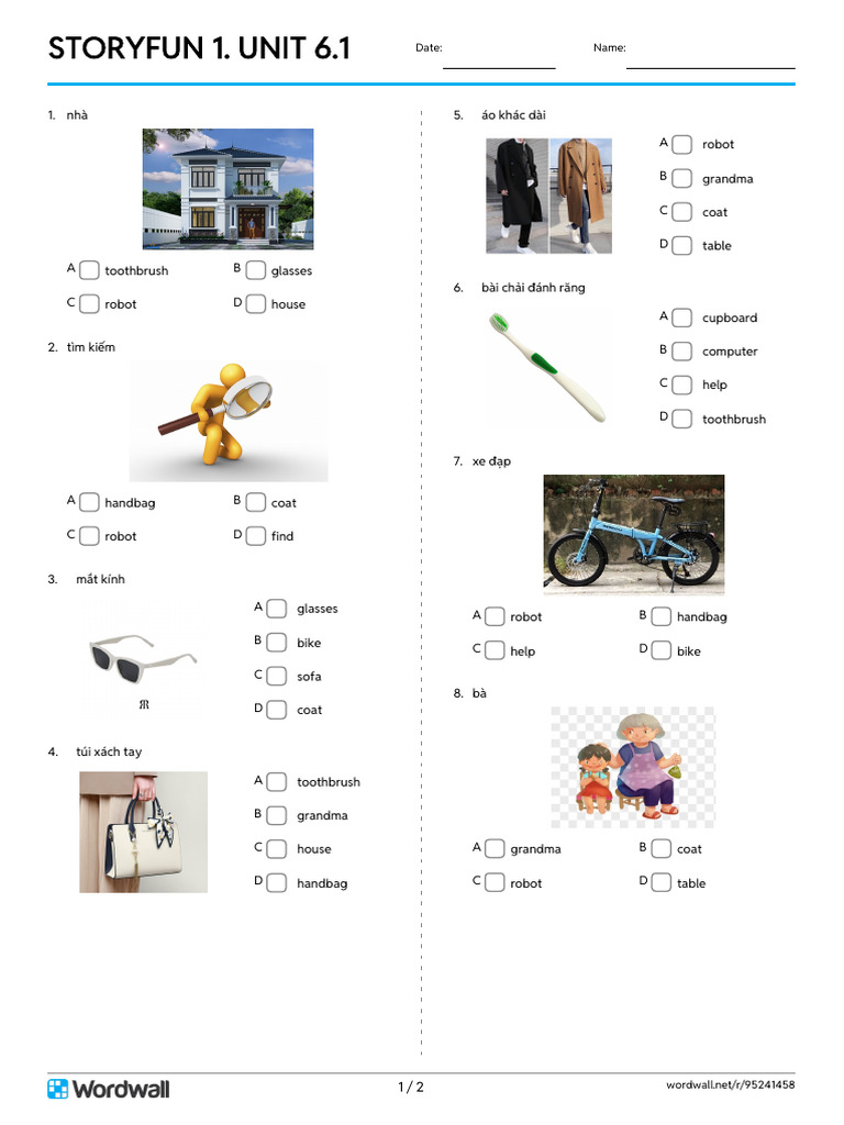 Storyfun 1 Unit 61 Quiz | PDF
