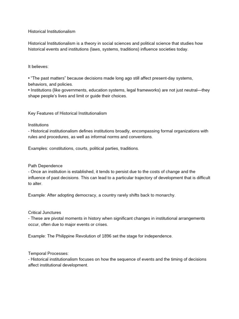 Understanding Historical Institutionalism | PDF | Institution | Social ...