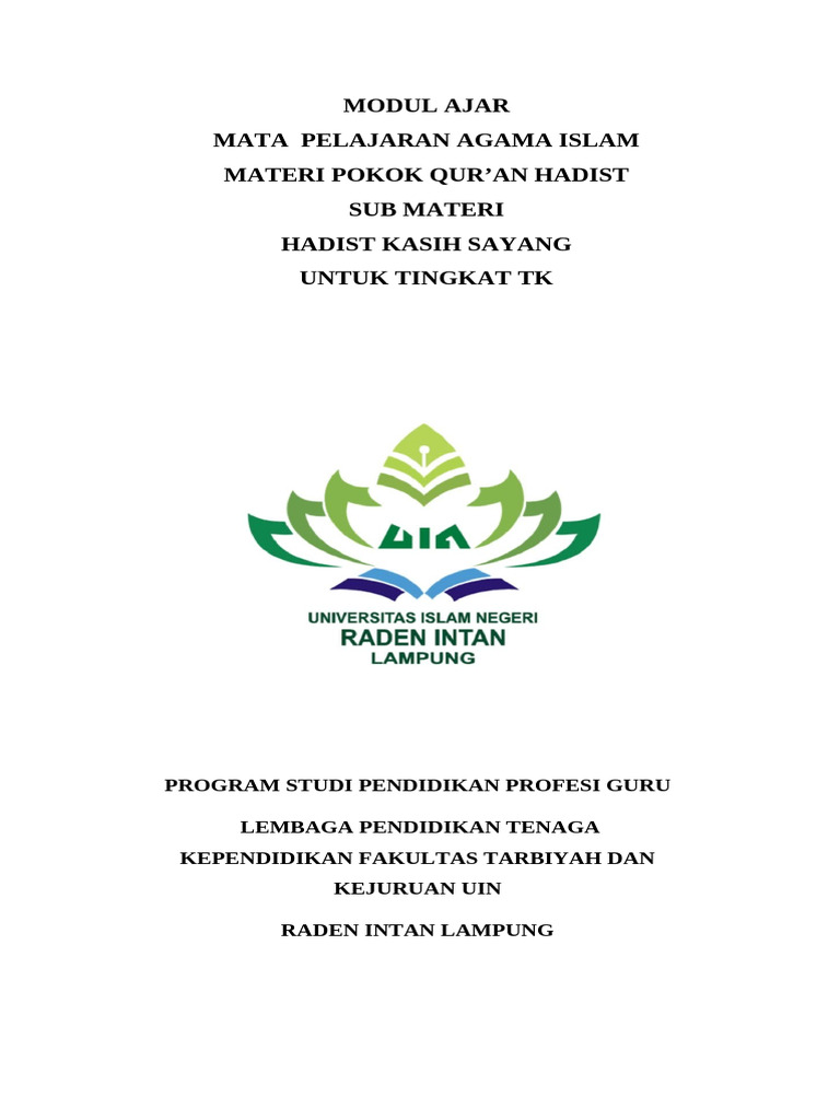 Modul Ajal PJBL Hadist Kasih Sayang | PDF