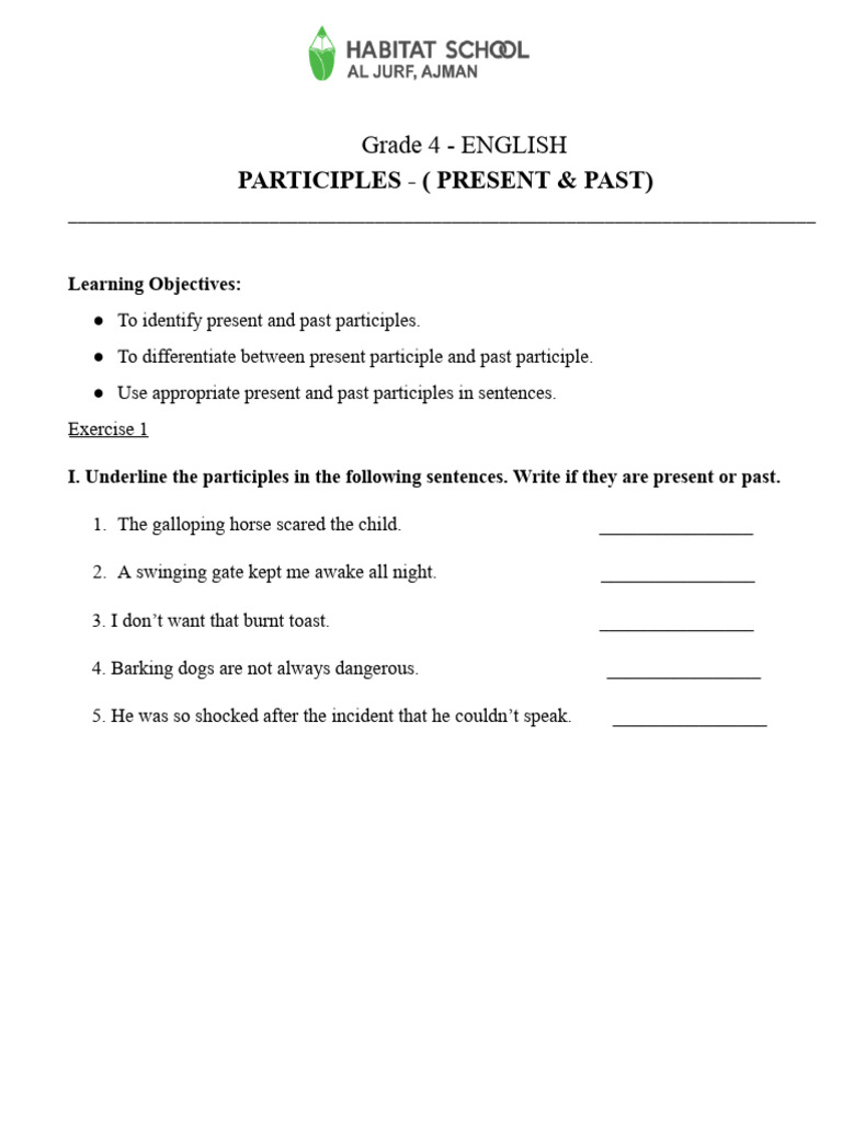 Participles - Present and Past | PDF