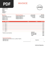 Salary Invoice Template | PDF