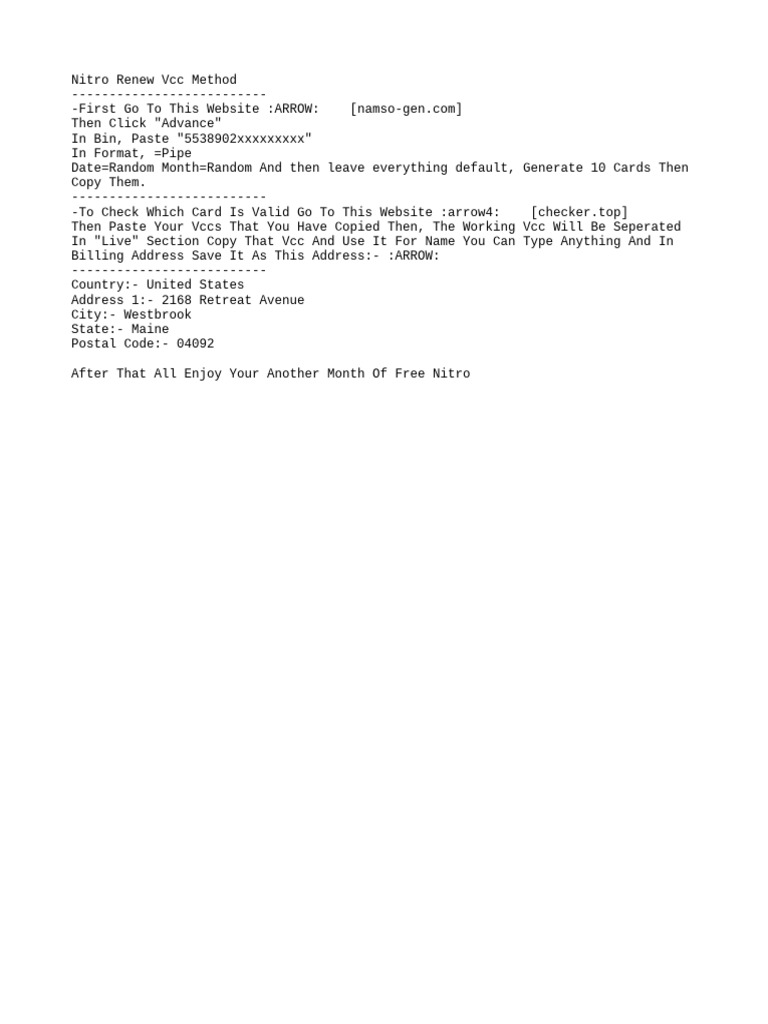 Free Discord Nitro VCC Guide | PDF