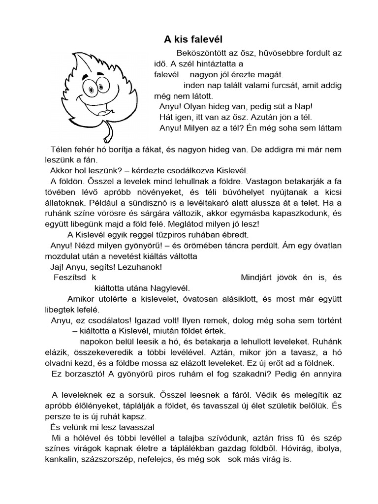 A Kis Falevel - Oszi Mese | PDF
