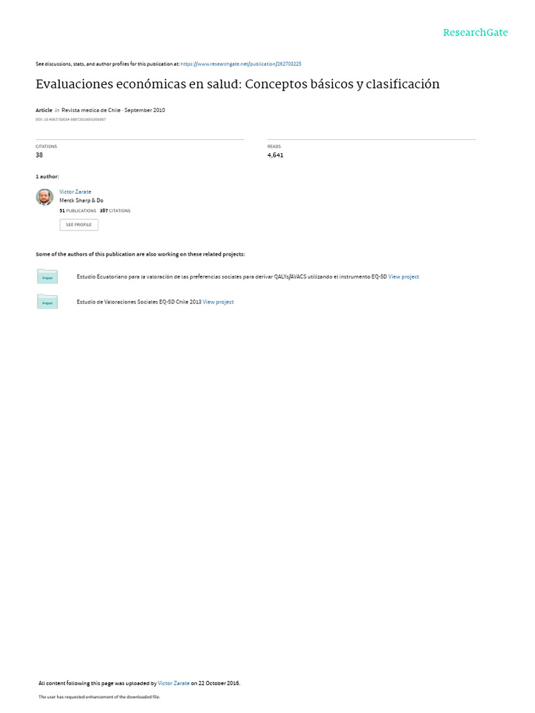 Evaluaciones Economicas en Salud Conceptos Basicos-1-2 | PDF | Beneficio (economía) | Hospital